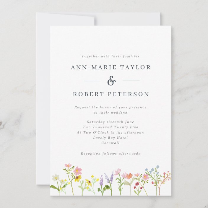 Pretty Wildflowers Cottagecore Wedding Invitation | Zazzle.com
