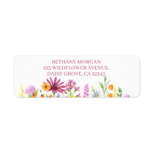 Pretty Wildflowers Return Address Label | Zazzle
