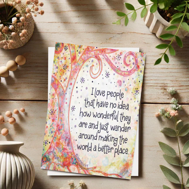 Pretty Wonderful People Inspirational Quote Card | Zazzle