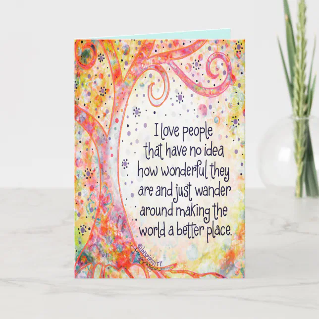 Pretty Wonderful People Inspirational Quote Card | Zazzle