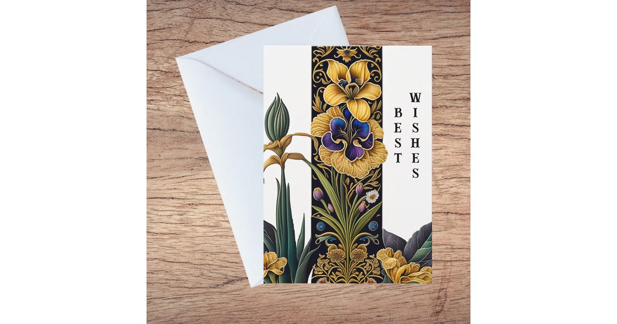 Pretty Yellow Flower Wedding Congratulations Card | Zazzle