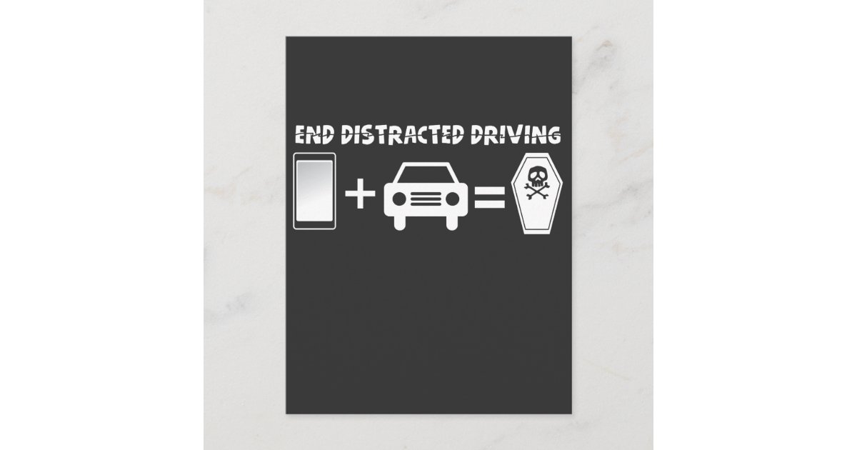 Prevent Distracted Driving Awareness Driver Car Postcard | Zazzle
