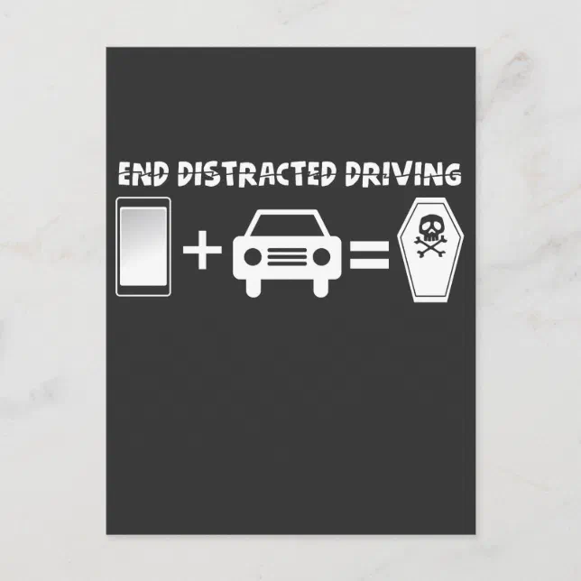 Prevent Distracted Driving Awareness Driver Car Postcard | Zazzle