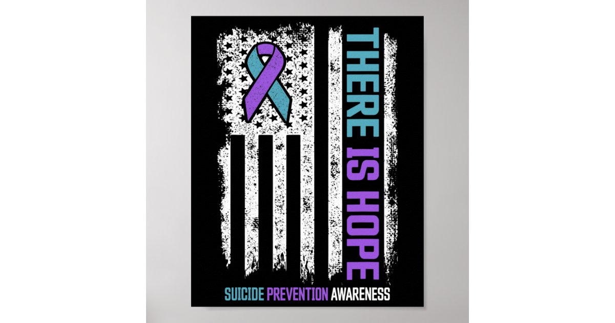 Prevention American Flag Hope Suicide Awareness Poster | Zazzle