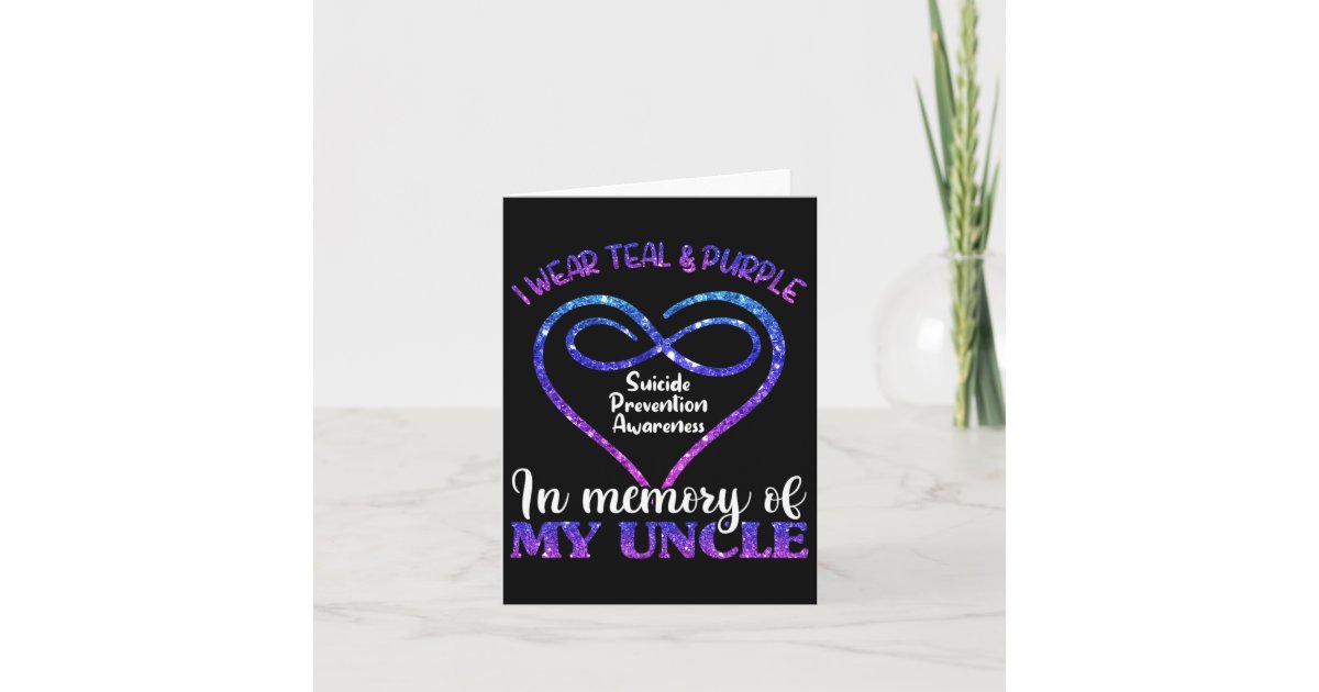 Prevention Teal And Purple In Memory Of My Uncle Card | Zazzle