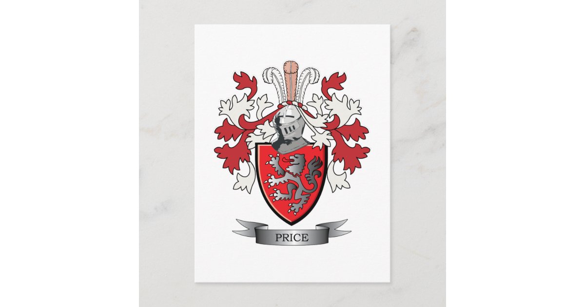 Price Family Crest Coat of Arms Postcard | Zazzle