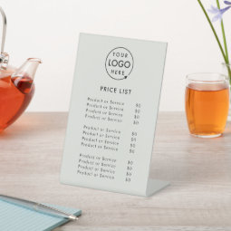 Price List | Gray Logo Business Modern Pedestal Sign | Zazzle
