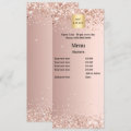 Price list menu business logo rose gold card | Zazzle