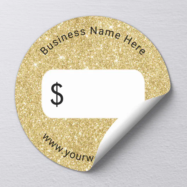 Price Tag Modern Gold Glitter | Zazzle