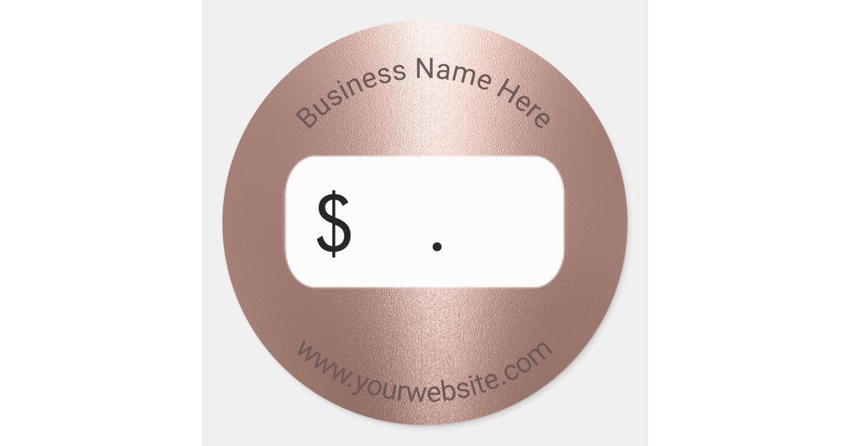 Price Tag Modern Rose Gold Metallic | Zazzle