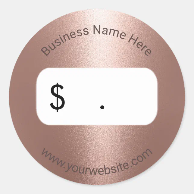 Price Tag Modern Rose Gold Metallic | Zazzle