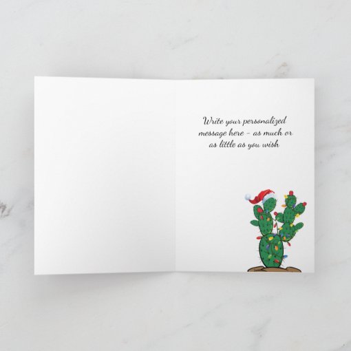 Prickly Pear Cactus Christmas Holiday Card | Zazzle