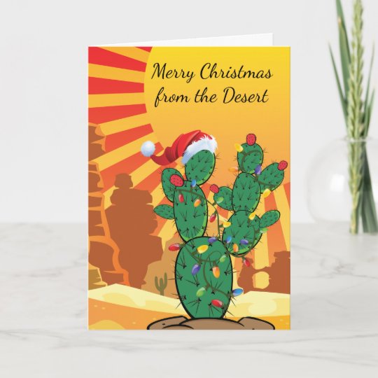 Prickly Pear Cactus Christmas Holiday Card | Zazzle.com