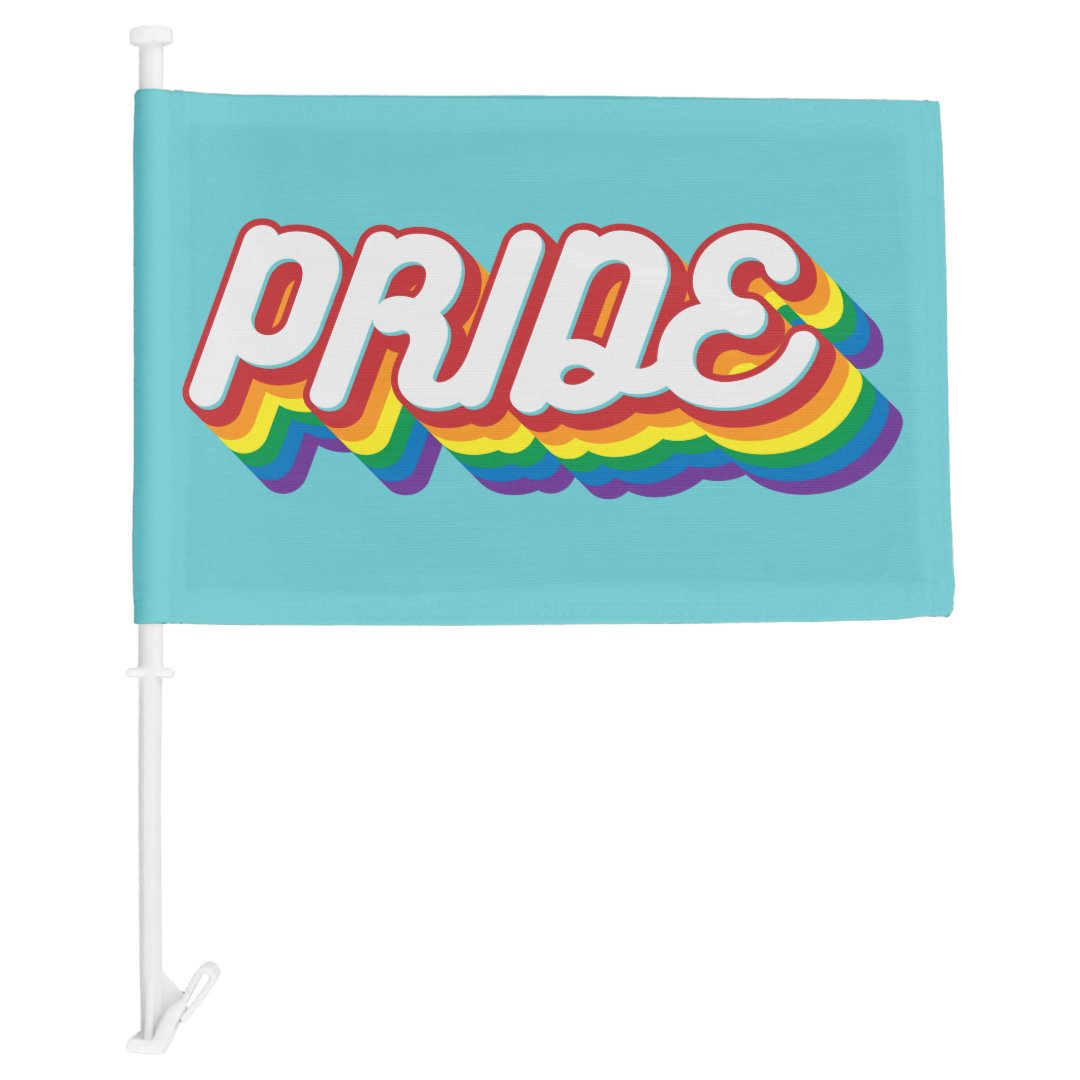 Pride | 70's Style Car Flag | Zazzle