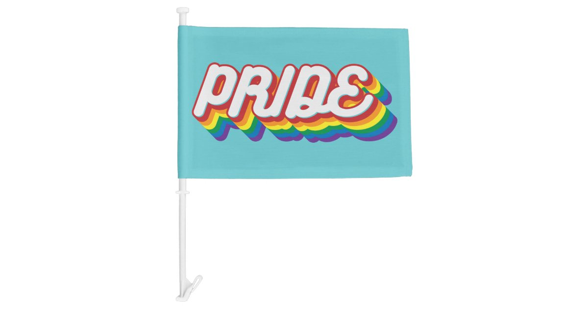 Pride | 70's Style Car Flag | Zazzle