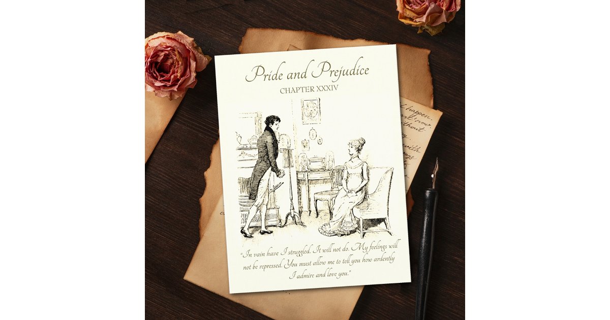Pride and Prejudice Darcy's First Proposal Postcard | Zazzle