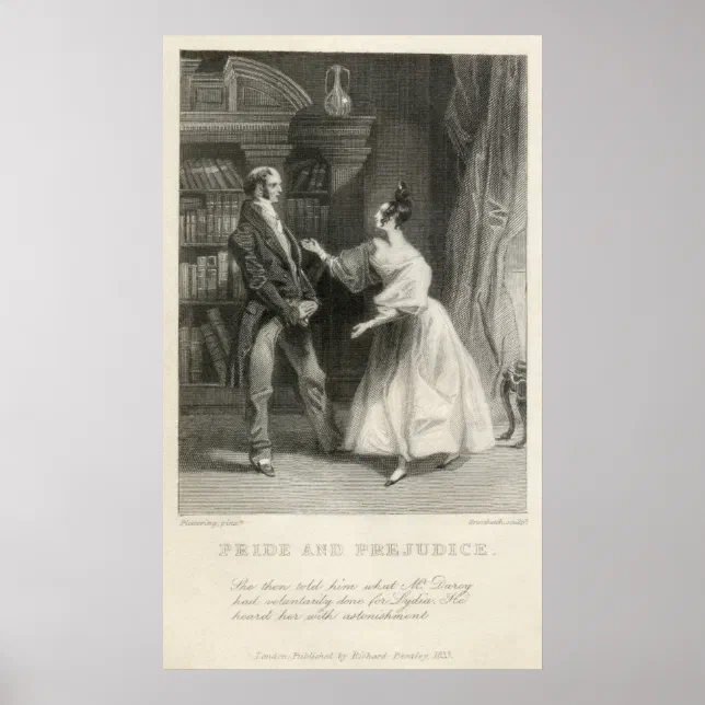 Pride and Prejudice Jane Austen Poster | Zazzle