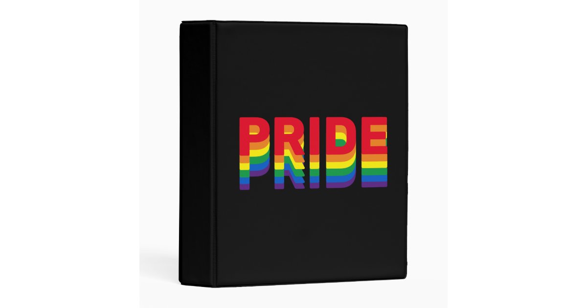 Pride black rainbow modern retro typography lgbtq mini binder | Zazzle
