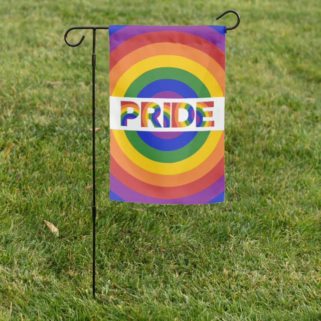PRIDE Bold Geometric Rainbow Bullseye 1-sided Garden Flag | Zazzle