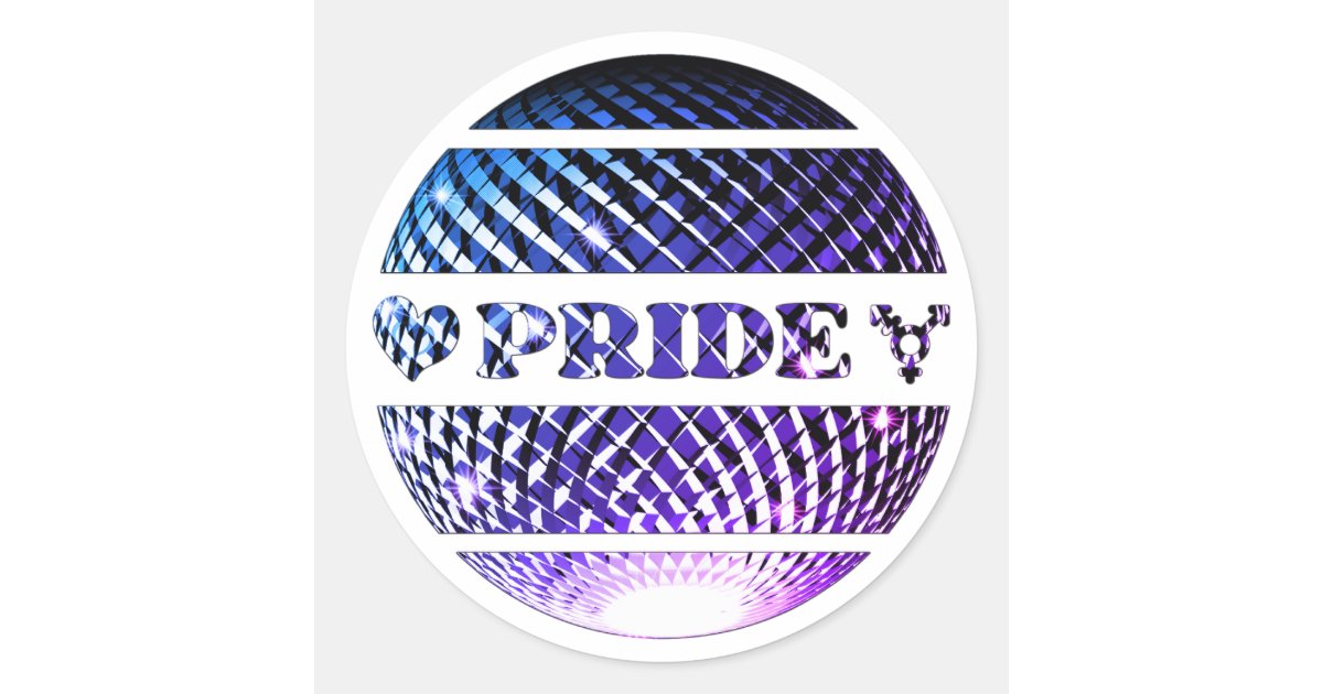 Pride disco ball, lgbtq classic round sticker | Zazzle