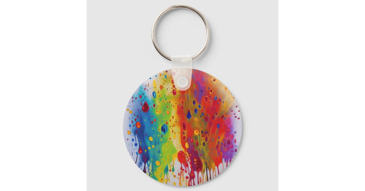 Pride Drip Pattern Keychain | Zazzle