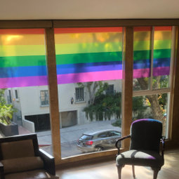 Pride flag colors stripes window cling | Zazzle