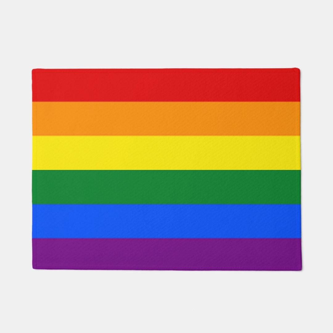 Pride Flag Door Mat Rainbow Gay Pride Flag Design | Zazzle