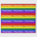 Pride Flag Merry Christmas Pattern Wrapping Paper | Zazzle