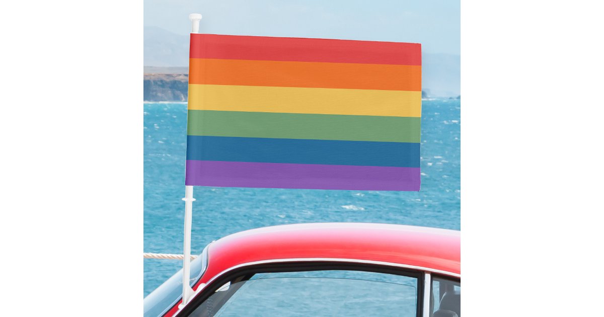 Pride Flag Rainbow Gay Pride Car Flag | Zazzle