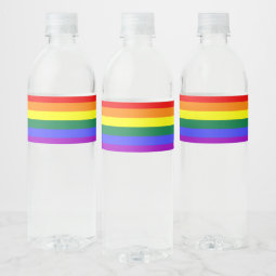 Pride flag rainbow water bottle label | Zazzle