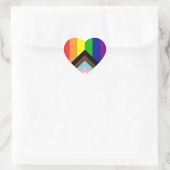 Pride Flag Reboot - trans and POC inclusive Heart Sticker | Zazzle