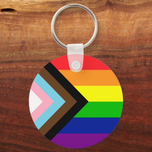 Pride Flag Reboot - trans and POC inclusive Keychain | Zazzle