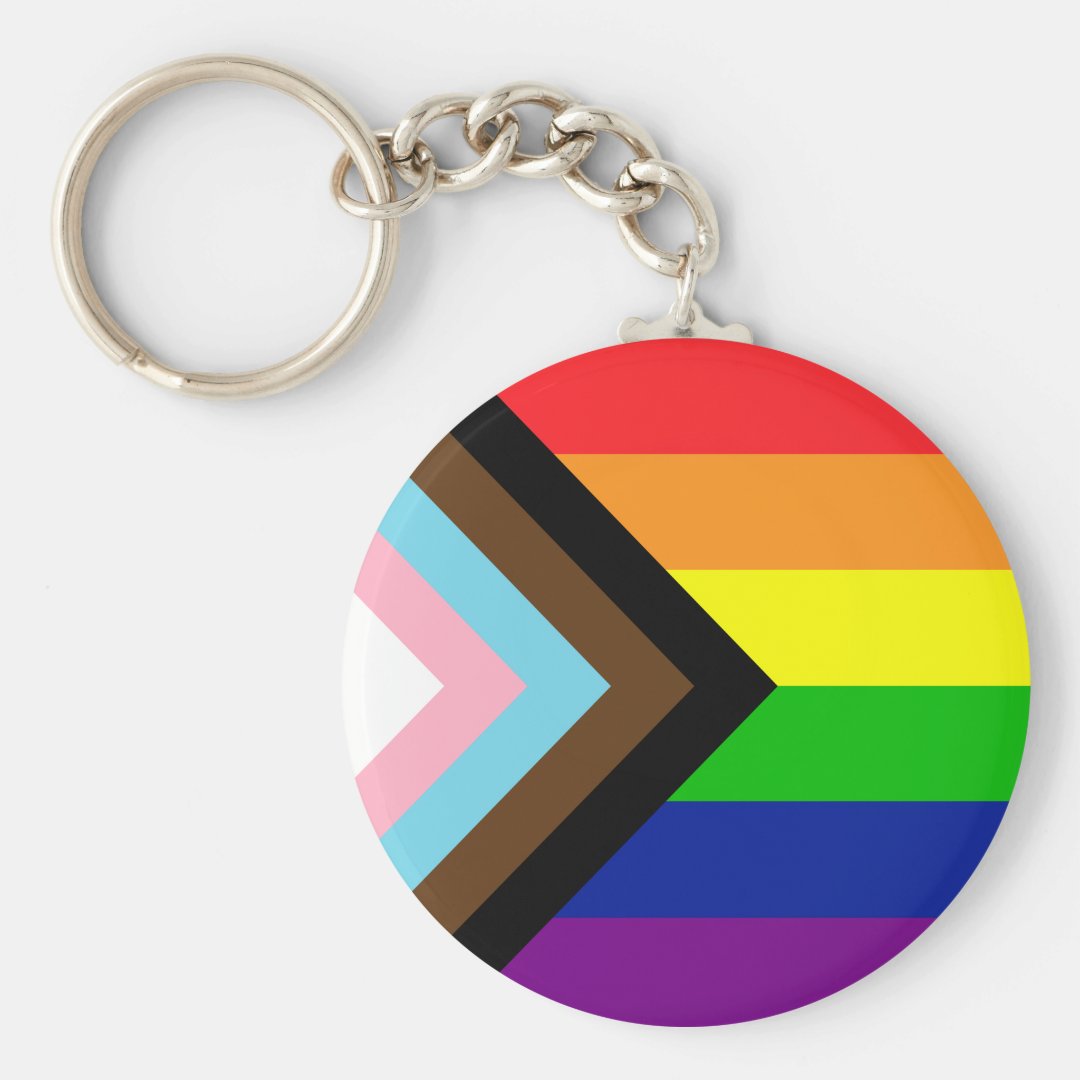 Pride Flag Reboot - trans and POC inclusive Keychain | Zazzle