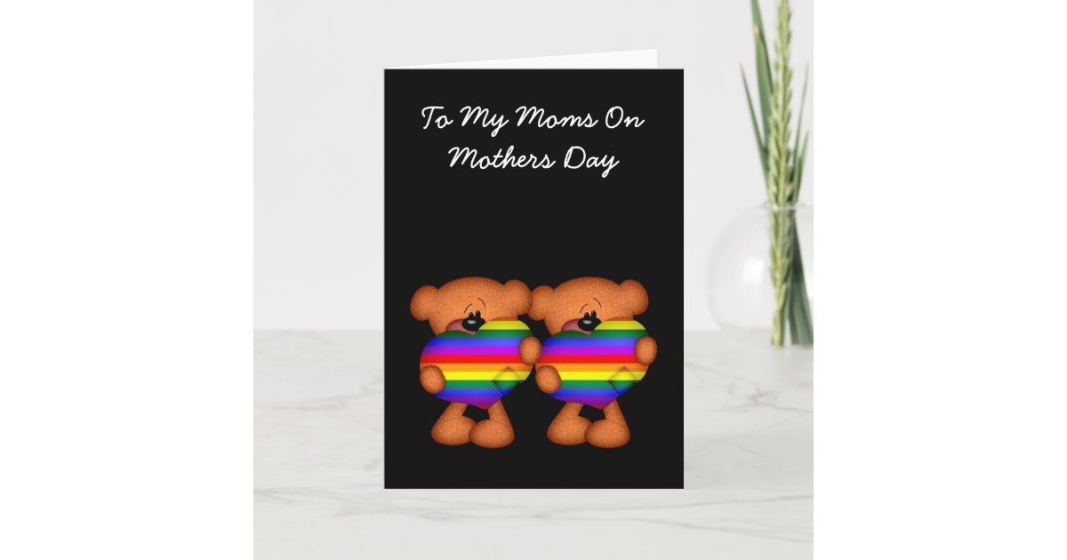 Pride Heart Teddy Bear Mothers Day Card | Zazzle.com