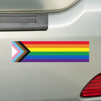 Pride Inclusive diverse rainbow Lgbtq gay flag car Bumper Sticker | Zazzle