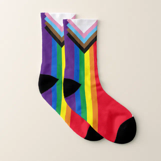 Pride Inclusive diverse rainbow Lgbtq gay flag Socks | Zazzle