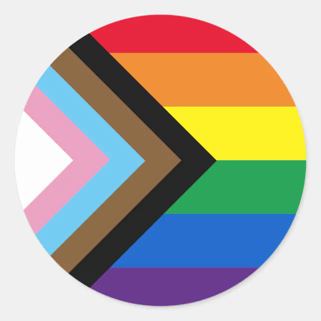 Pride Inclusive diversity rainbow Lgbtq gay flag Classic Round Sticker ...