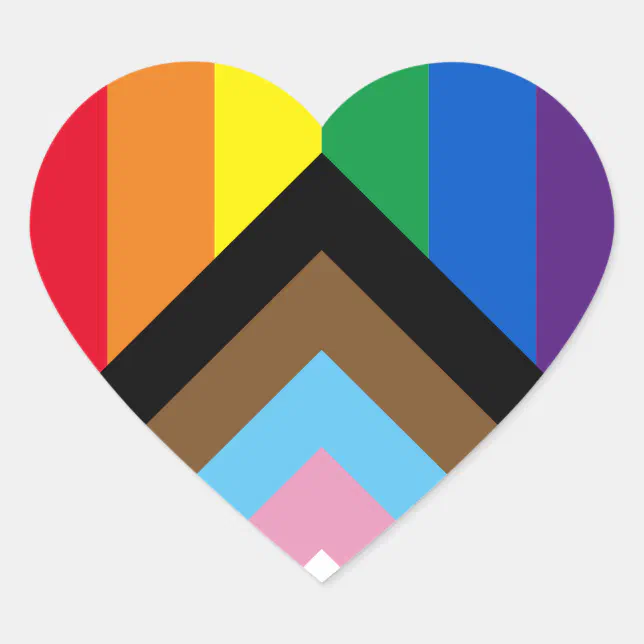 Pride Inclusive diversity rainbow Lgbtq gay flag Heart Sticker | Zazzle