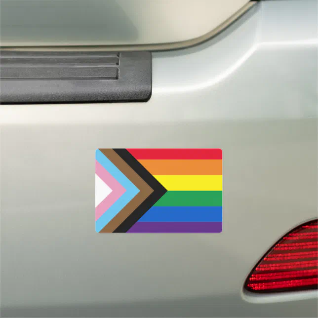 Pride Inclusive rainbow Lgbtq gay flag Car Magnet | Zazzle