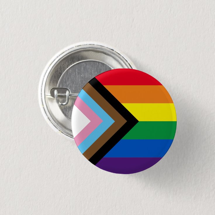 Pride Inclusive Rainbow Lgbtq Gay Flag Pin Button Zazzle