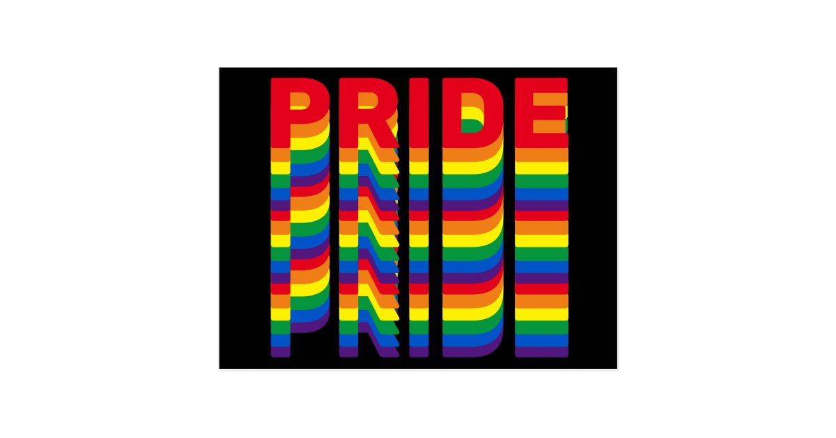 Pride lgbt lgbtq queer gay rainbow retro black postcard | Zazzle