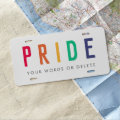 Pride | LGBTQ Gay Modern Rainbow License Plate | Zazzle