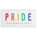Pride | LGBTQ Gay Modern Rainbow License Plate | Zazzle