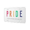 Pride | LGBTQ Gay Modern Rainbow License Plate | Zazzle