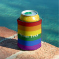 Pride LGBTQ Rainbow Flag Custom Text Can Cooler | Zazzle