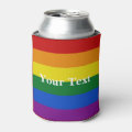Pride LGBTQ Rainbow Flag Custom Text Can Cooler | Zazzle