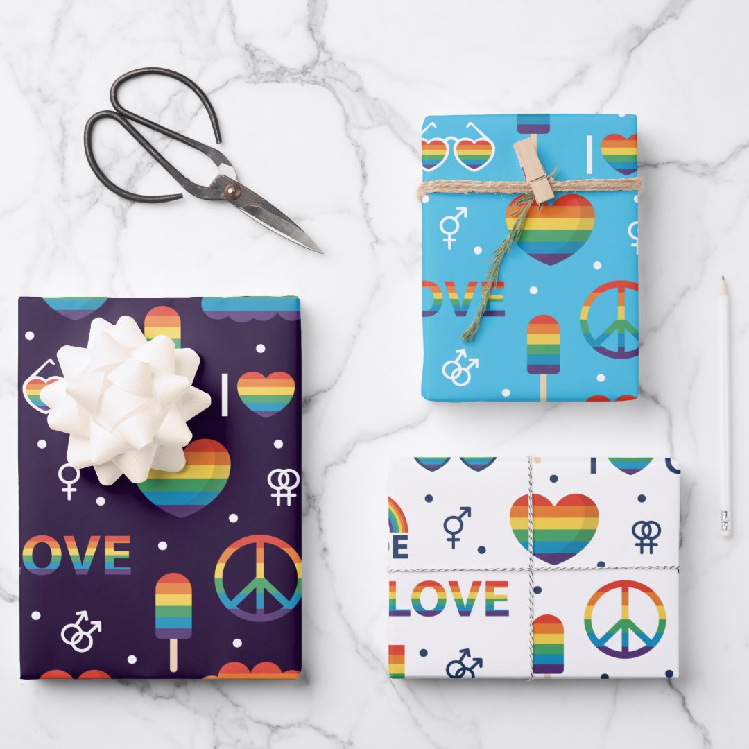 Pride LGBTQ Wrapping Paper Set | Zazzle