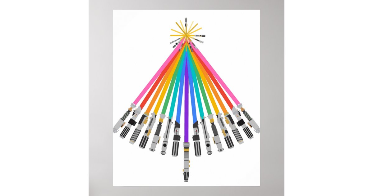Pride LightSaber Christmas Tree Poster | Zazzle
