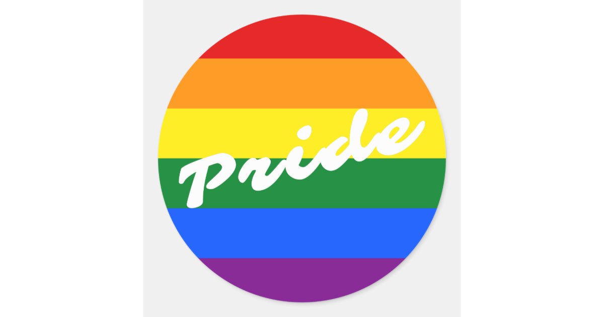 Pride Logo Lgbt 6 Stripe Rainbow Gay Pride Flag Classic Round Sticker