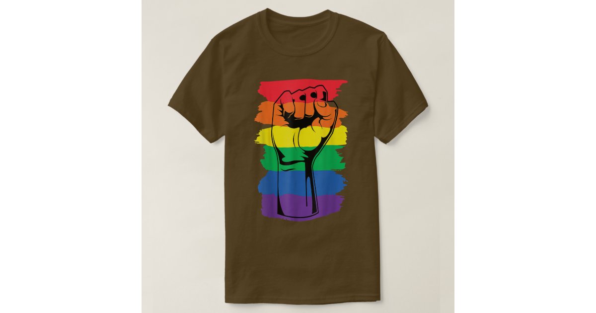 Pride Month Merch Lgbt Rainbow Fist Lgbtq Gay Prid T Shirt Zazzle